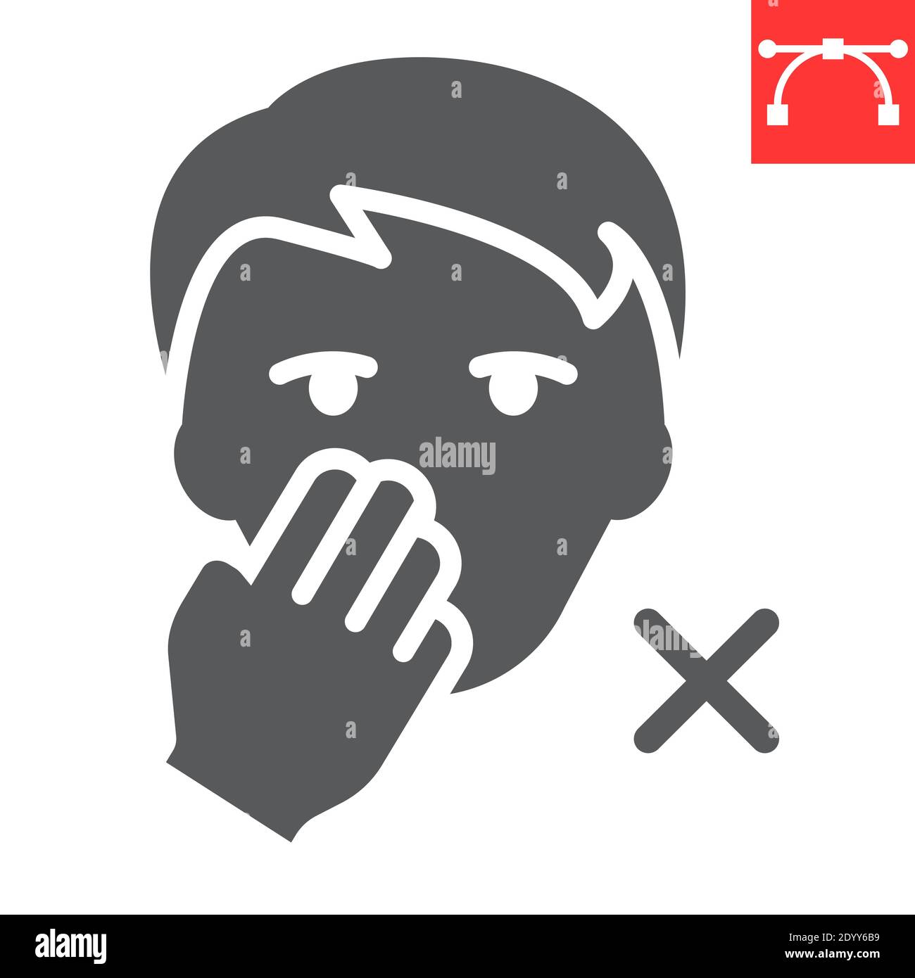Do not touch your face glyph icon, coronavirus and covid-19, don t ...