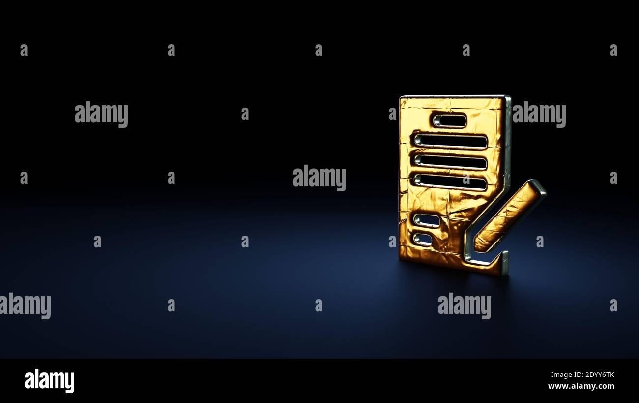 3d rendering symbol of paper contract with pen wrapped in gold thermal ...