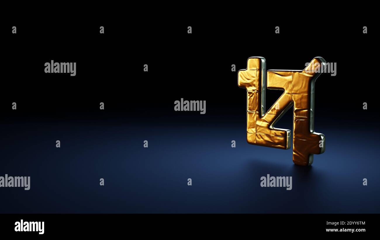 3d rendering symbol of crop frame ratio wrapped in gold thermal foil ...