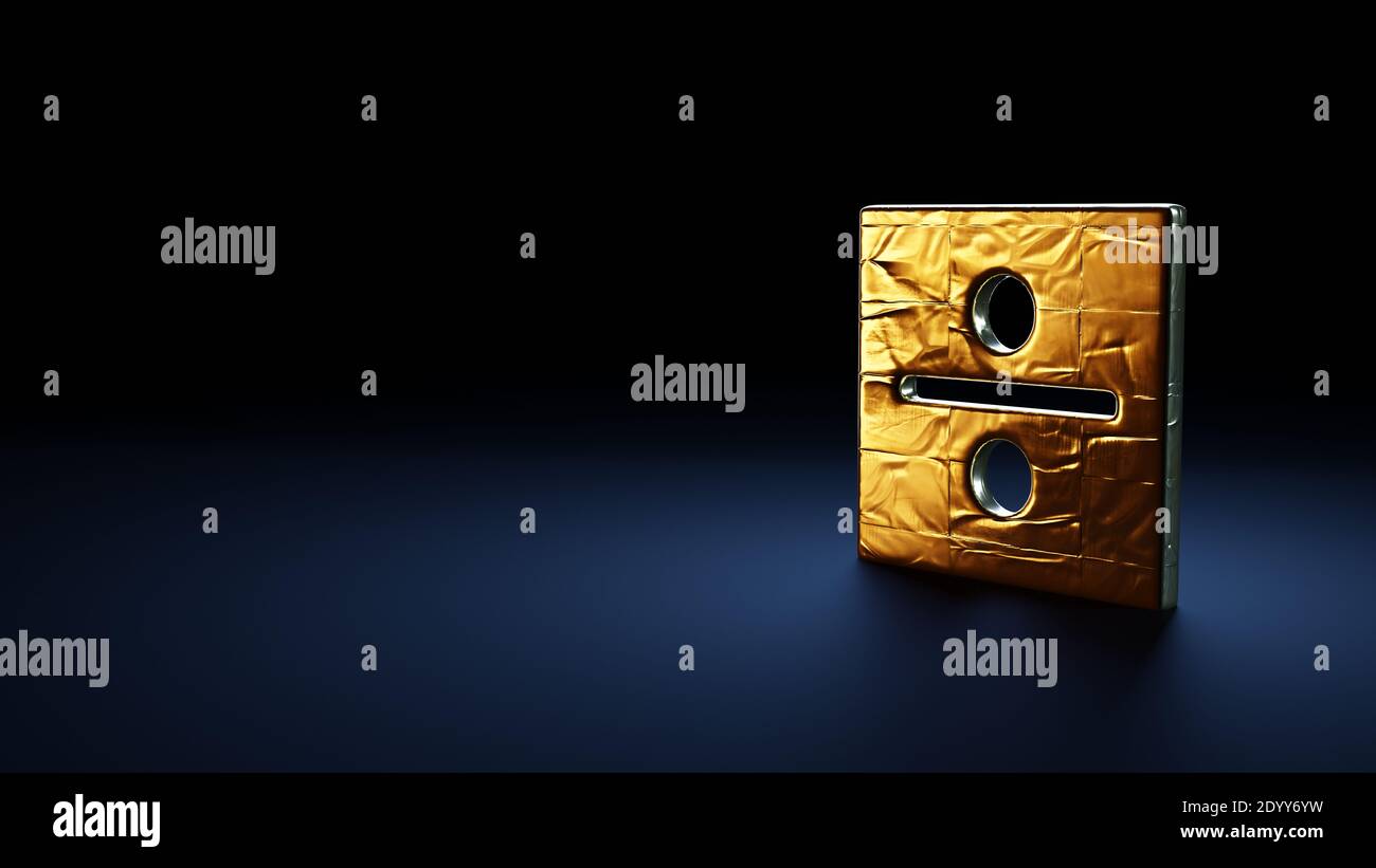 3d rendering symbol of divide symbol in square wrapped in gold thermal ...