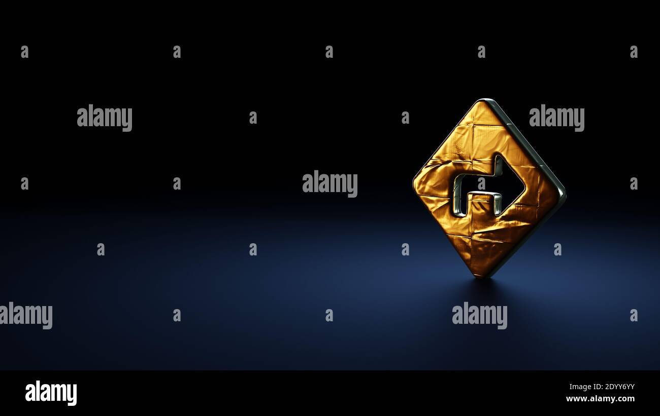 3d rendering symbol of lozenge traffic sign with right arrow wrapped in ...