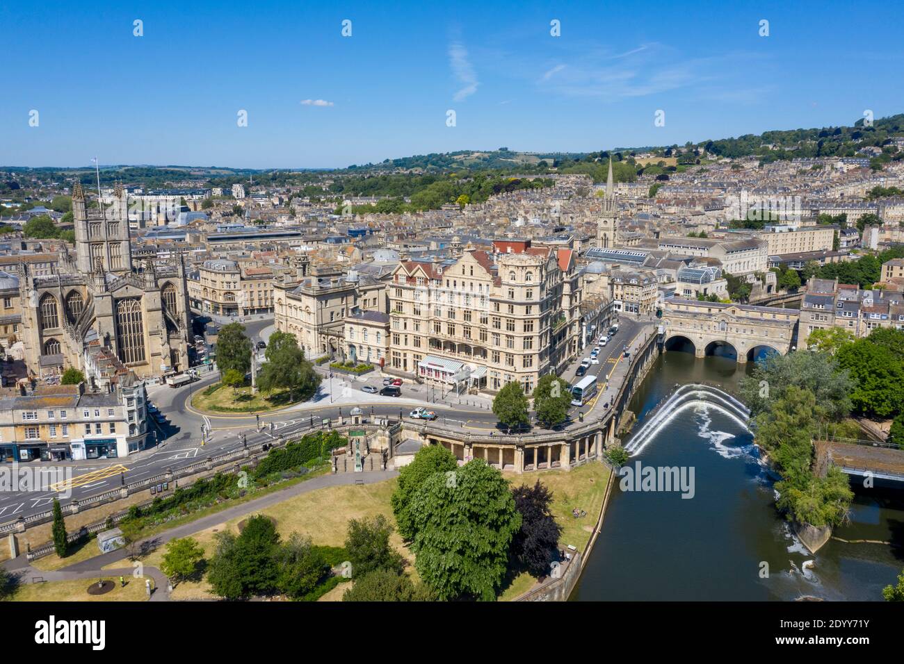 Aerial view by drone over Bath, Somerset, England Stock Photo - Alamy