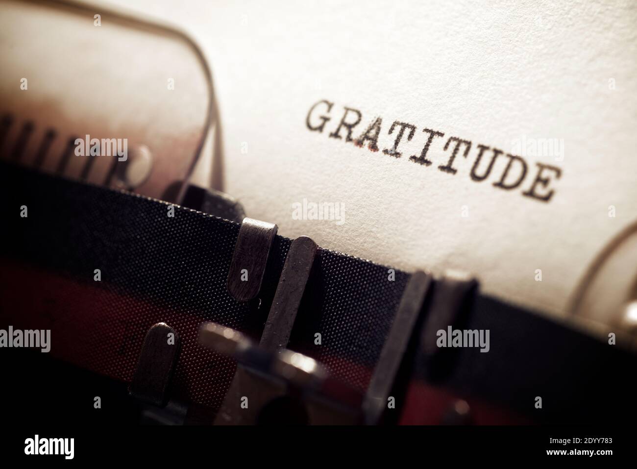 Gratitude word written with a typewriter Stock Photo - Alamy