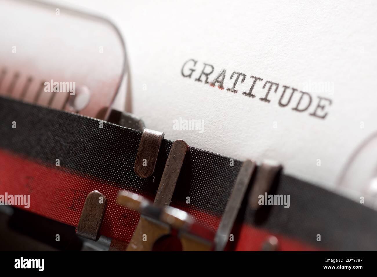 Gratitude word written with a typewriter Stock Photo - Alamy