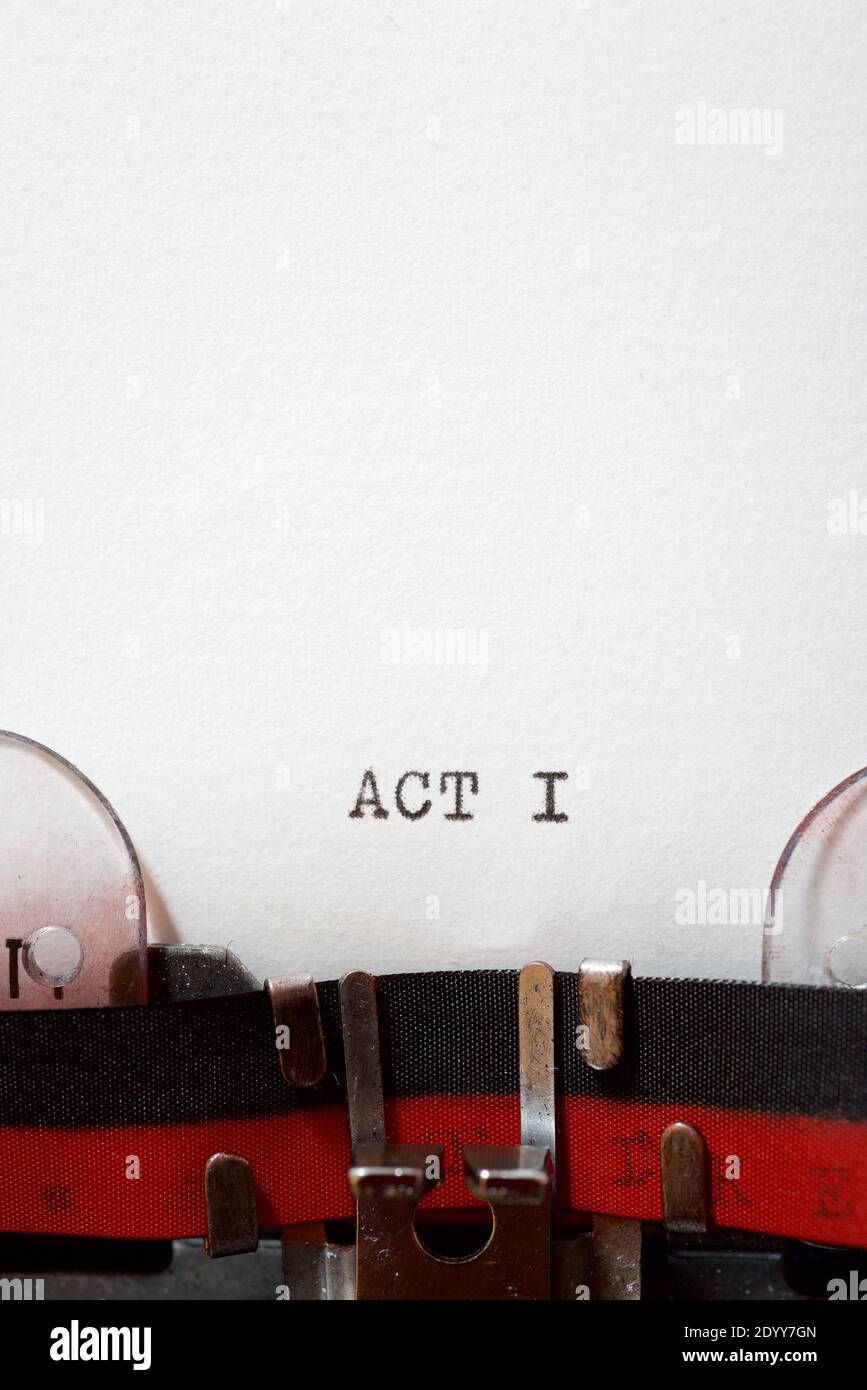 Act I text written with a typewriter Stock Photo - Alamy