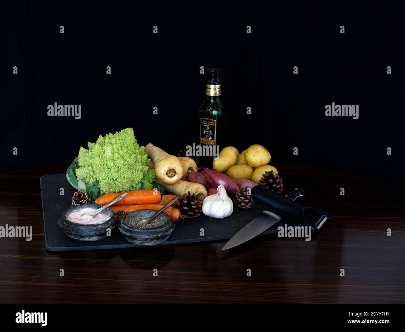 Still Life Photography. Study of vegetable pre preparation. Food ...
