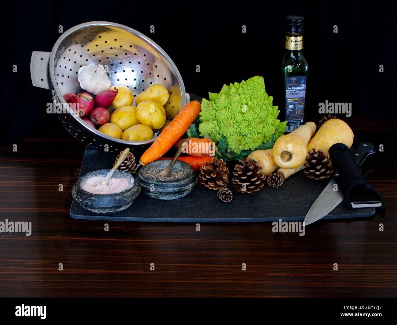 Still Life Photography. Study of vegetable pre preparation. Food ...