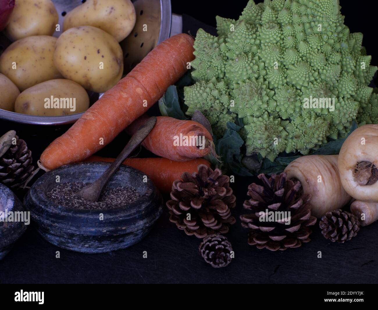 Still Life Photography. Study of vegetable pre preparation. Food ...