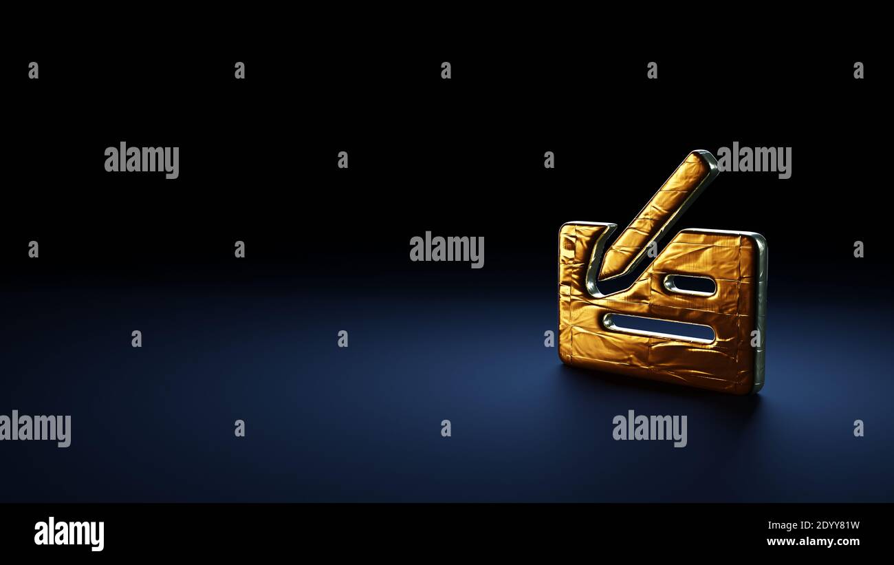 3d rendering symbol of bank cheque with pen wrapped in gold thermal ...