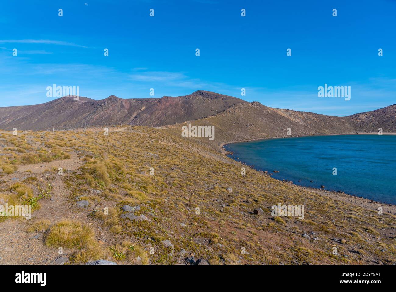 Blue lake at Tongariro national park in New Zealand Stock Photo - Alamy