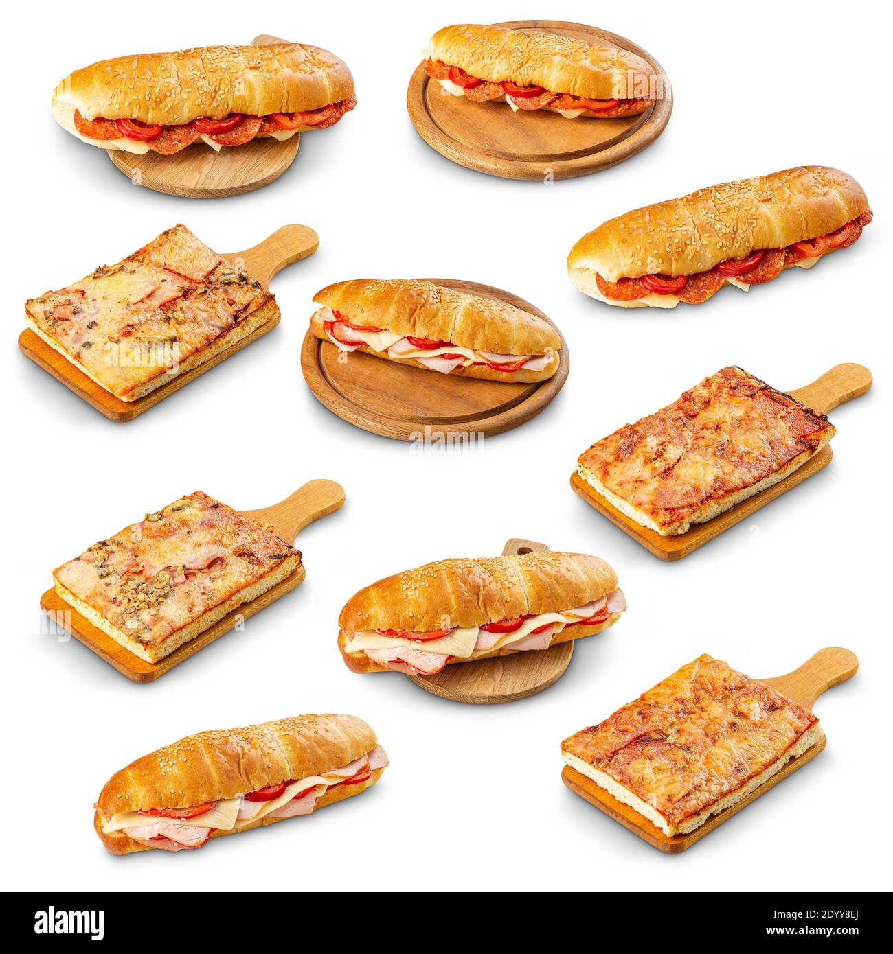 Set menu pizza fried hi-res stock photography and images - Alamy