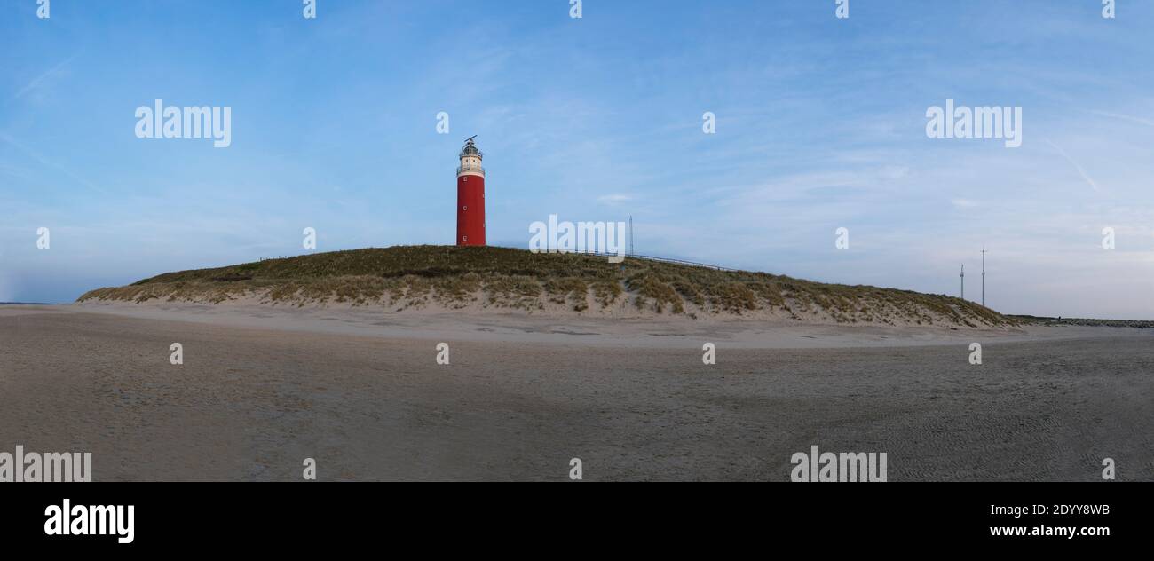 The Texel Island - Netherland island and Lighthouse with dunes, sea and ...