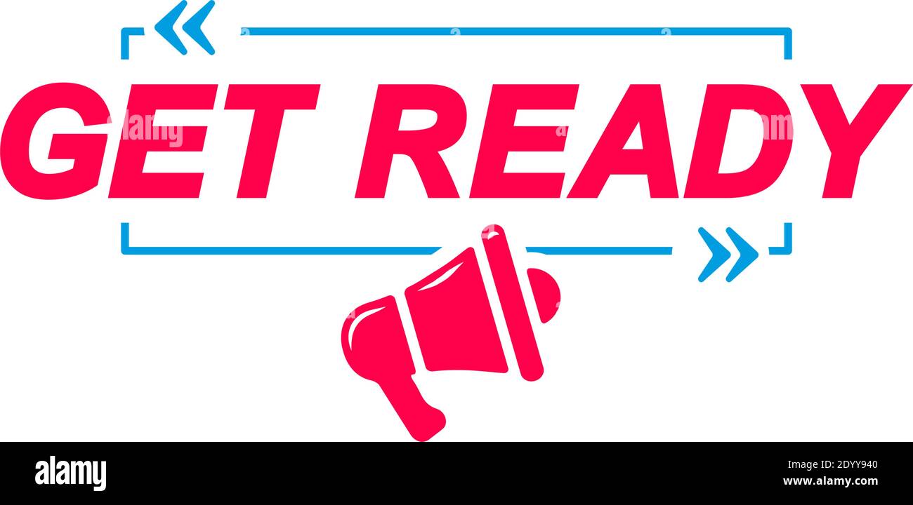 Ready badge megaphone banner Stock Vector Images - Alamy
