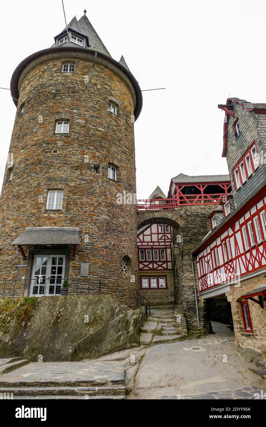 scenery at Stahleck Castle near Bacharach, a town in the Mainz-Bingen ...