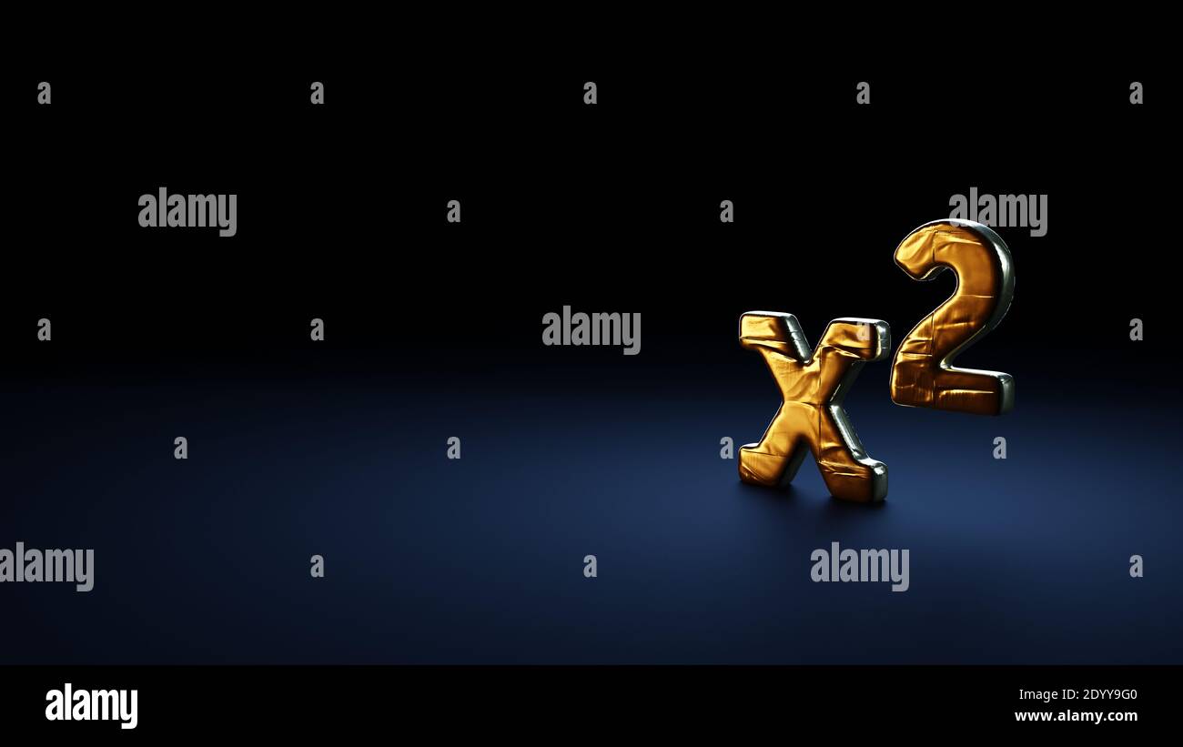 3d rendering symbol of superscript wrapped in gold thermal foil plate ...