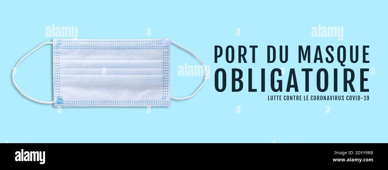 Medical face mask required advertising banner Stock Photo - Alamy