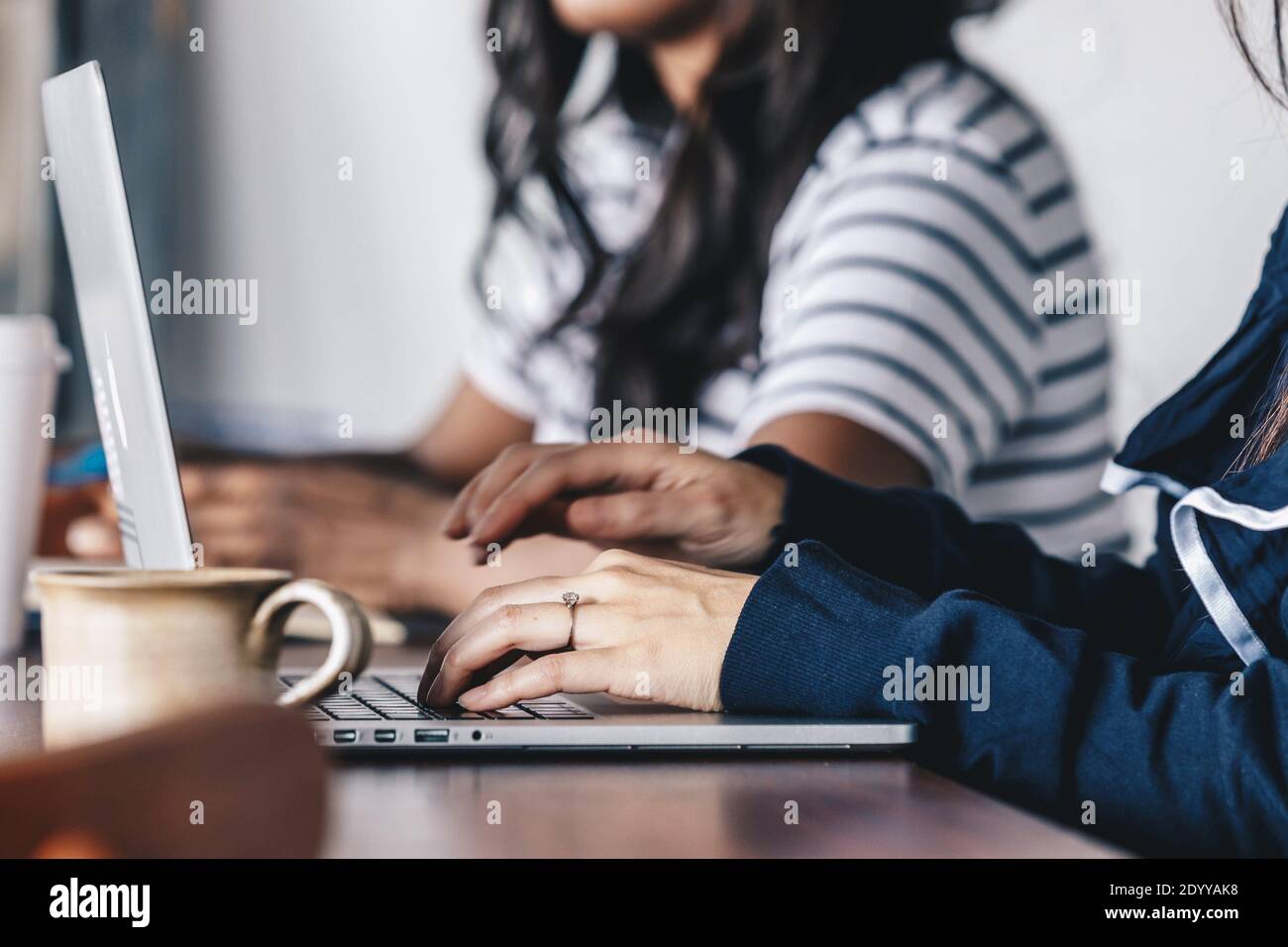 Woman typing close up hands hi-res stock photography and images - Alamy