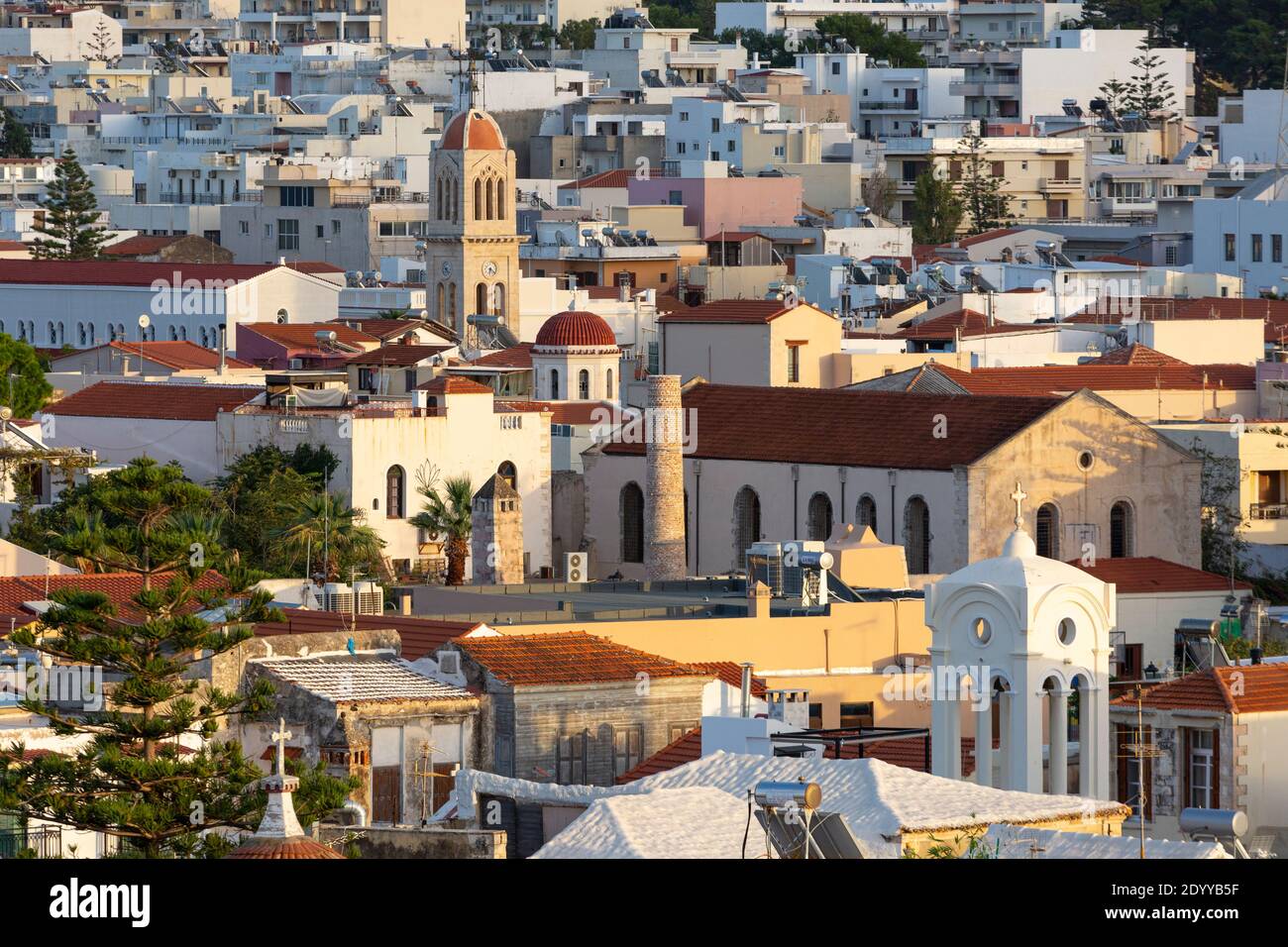 Cityscape view of Rethymno as seen from Fortezza Castle, showing ...