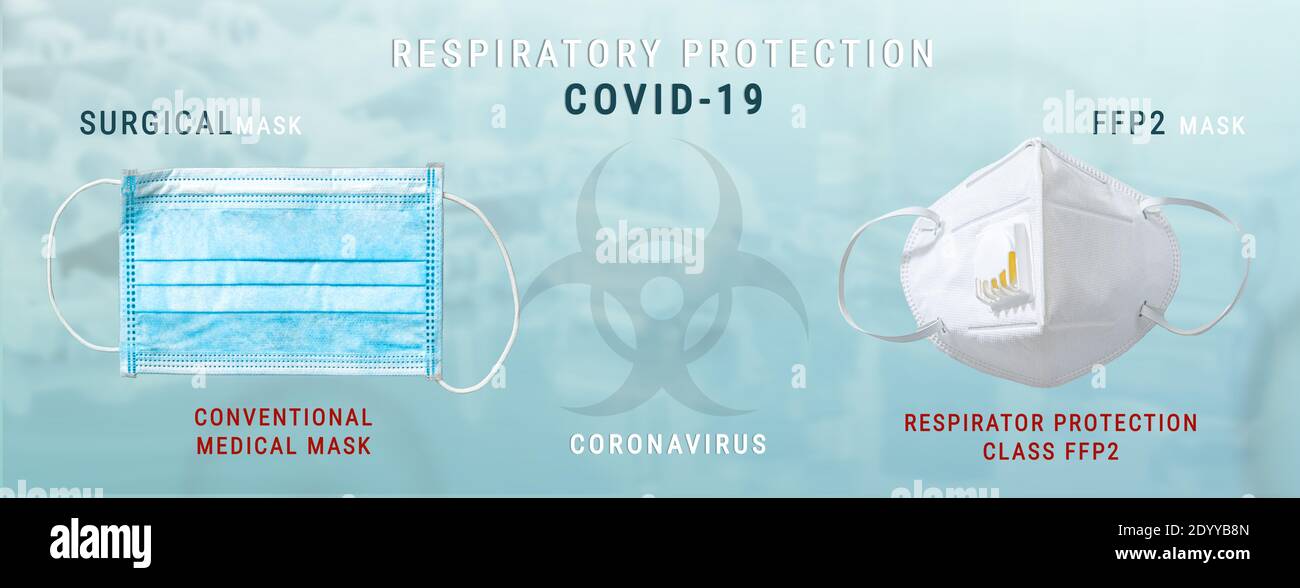 Anti virus protection mask ffp2 and surgical mask standart to prevent ...