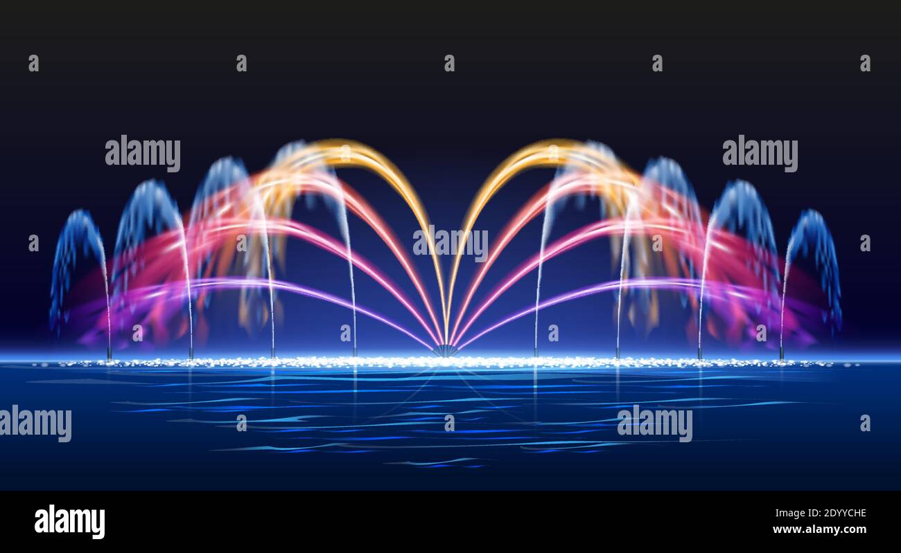 Illuminated water feature hi-res stock photography and images - Alamy