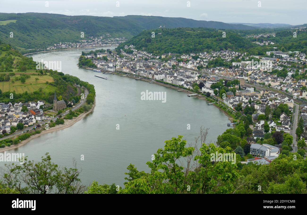 aerial view of Boppard located at the rhine river in the Rhein ...
