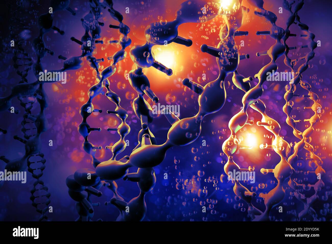 Abstract DNA strand double helix genetics 3D illustration Stock Photo ...