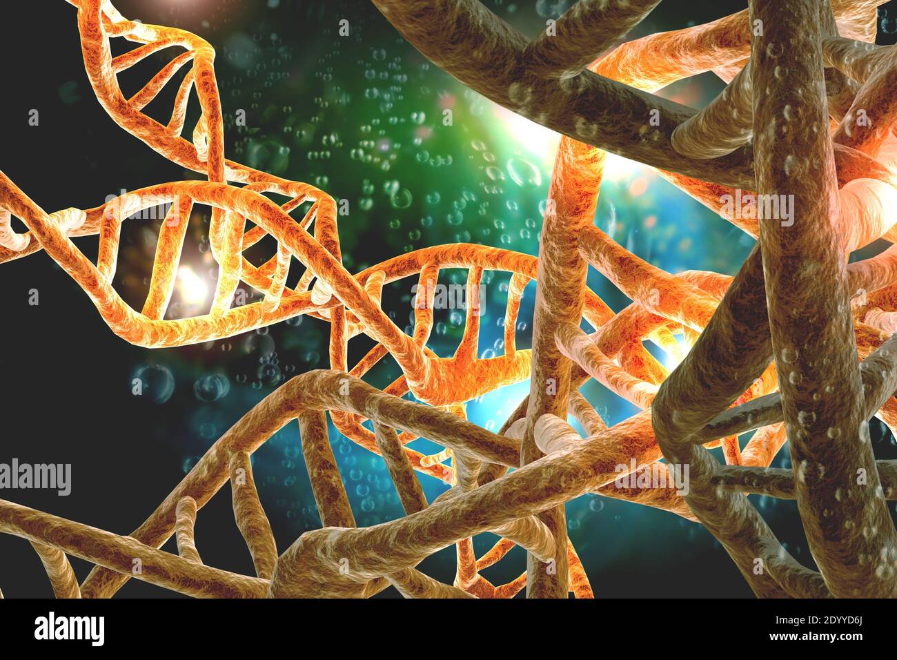 Abstract DNA strand double helix genetics 3D illustration Stock Photo ...