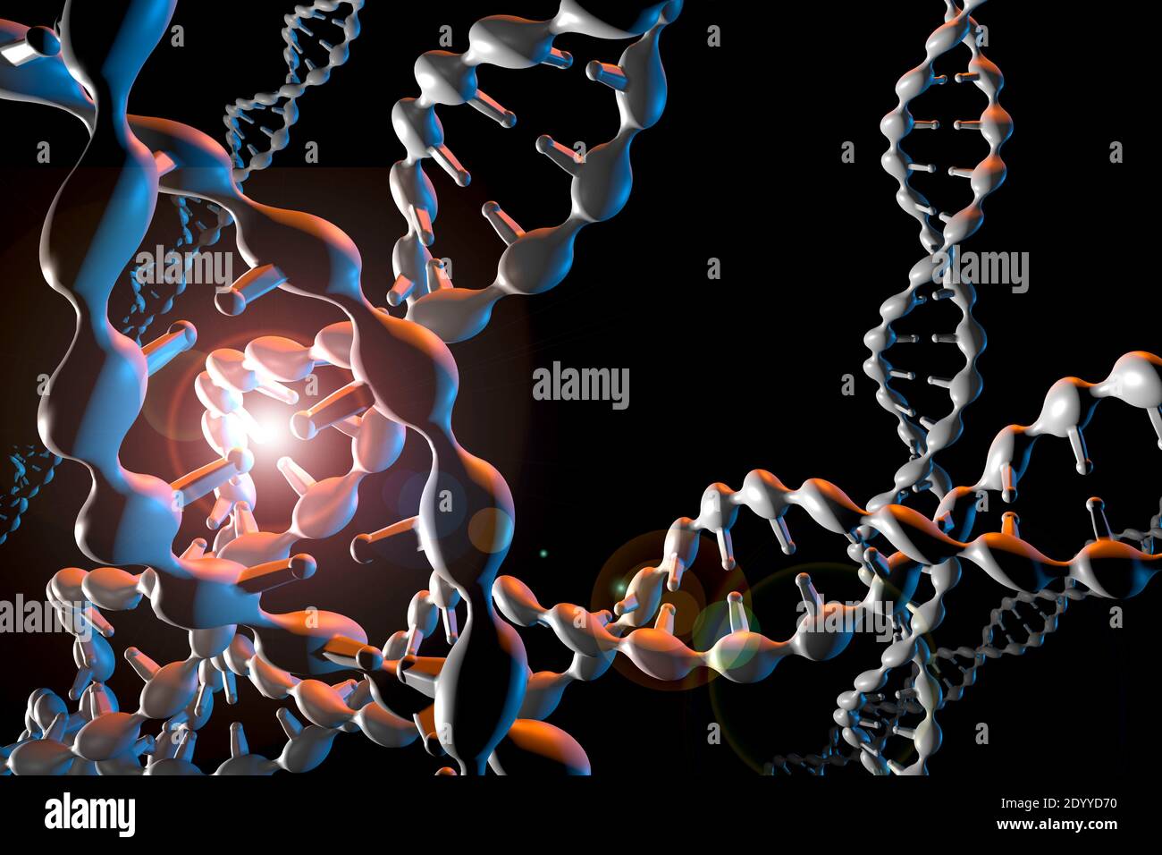 Abstract DNA strand double helix genetics 3D illustration Stock Photo - Alamy