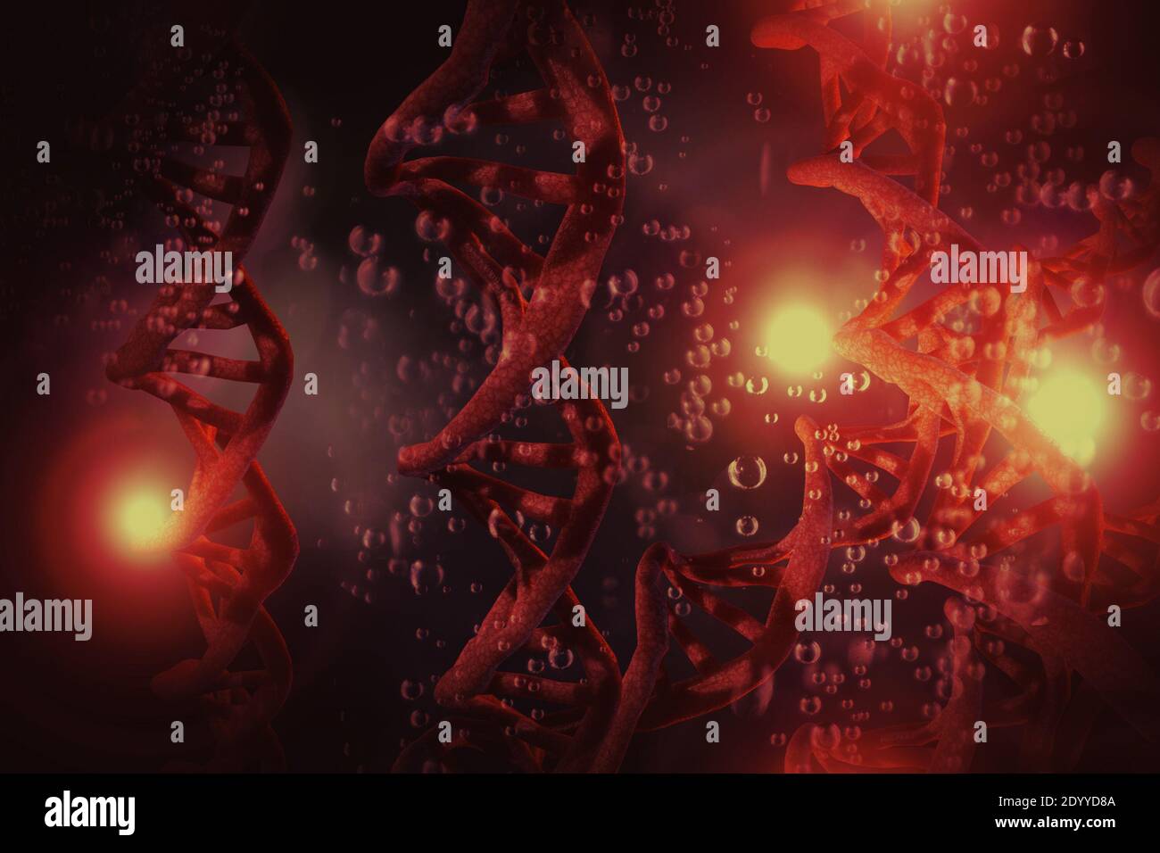 Abstract DNA strand double helix genetics 3D illustration Stock Photo ...