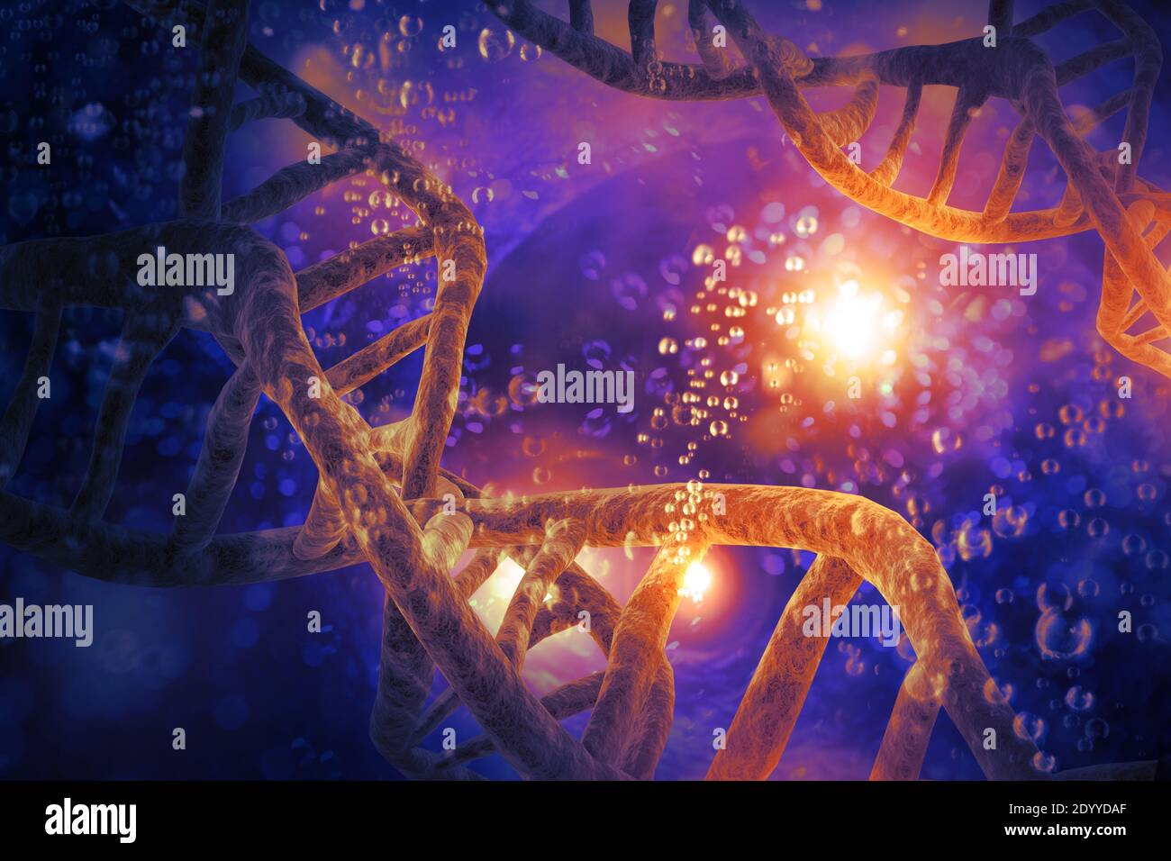 Abstract DNA strand double helix genetics 3D illustration Stock Photo ...