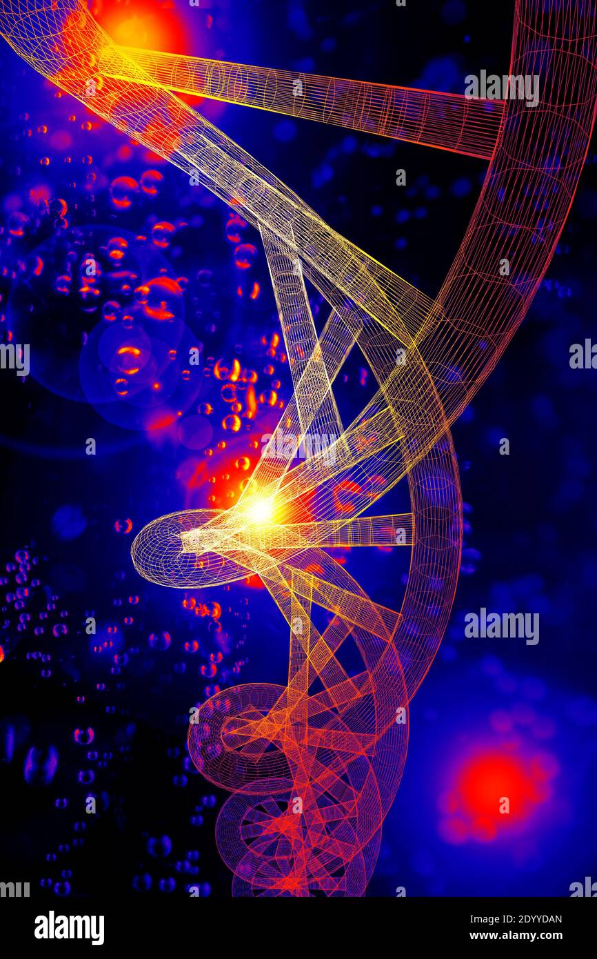 Abstract DNA strand double helix genetics 3D illustration Stock Photo - Alamy