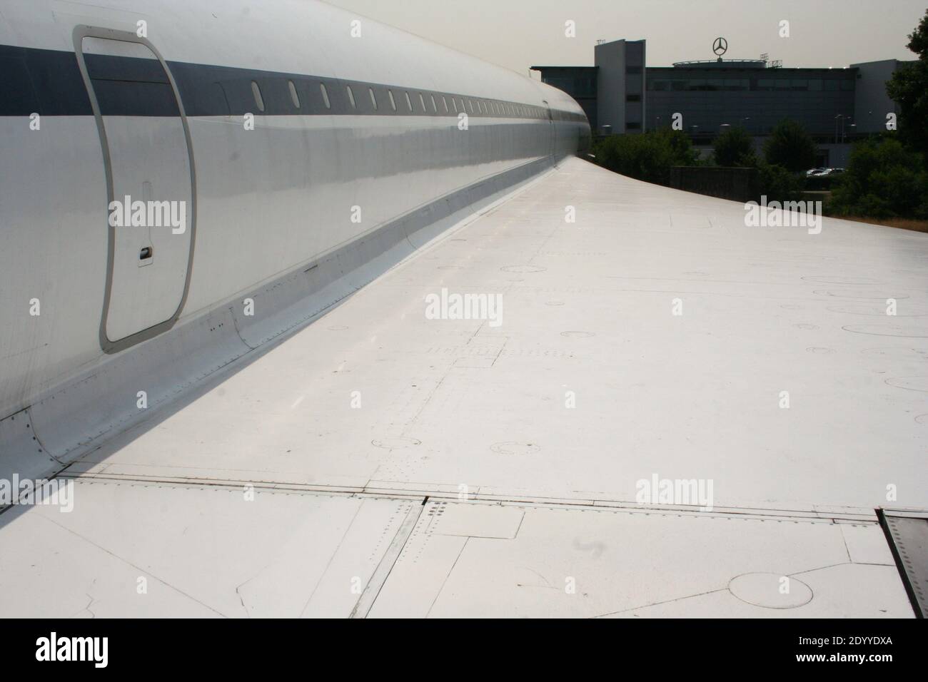 Second Concorde exhibit looking along one side above the wing towards ...