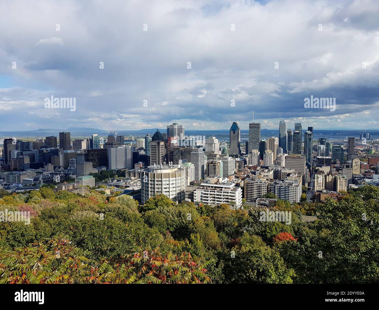Top view of downtown of Montreal in Autumn. Nobody Stock Photo - Alamy