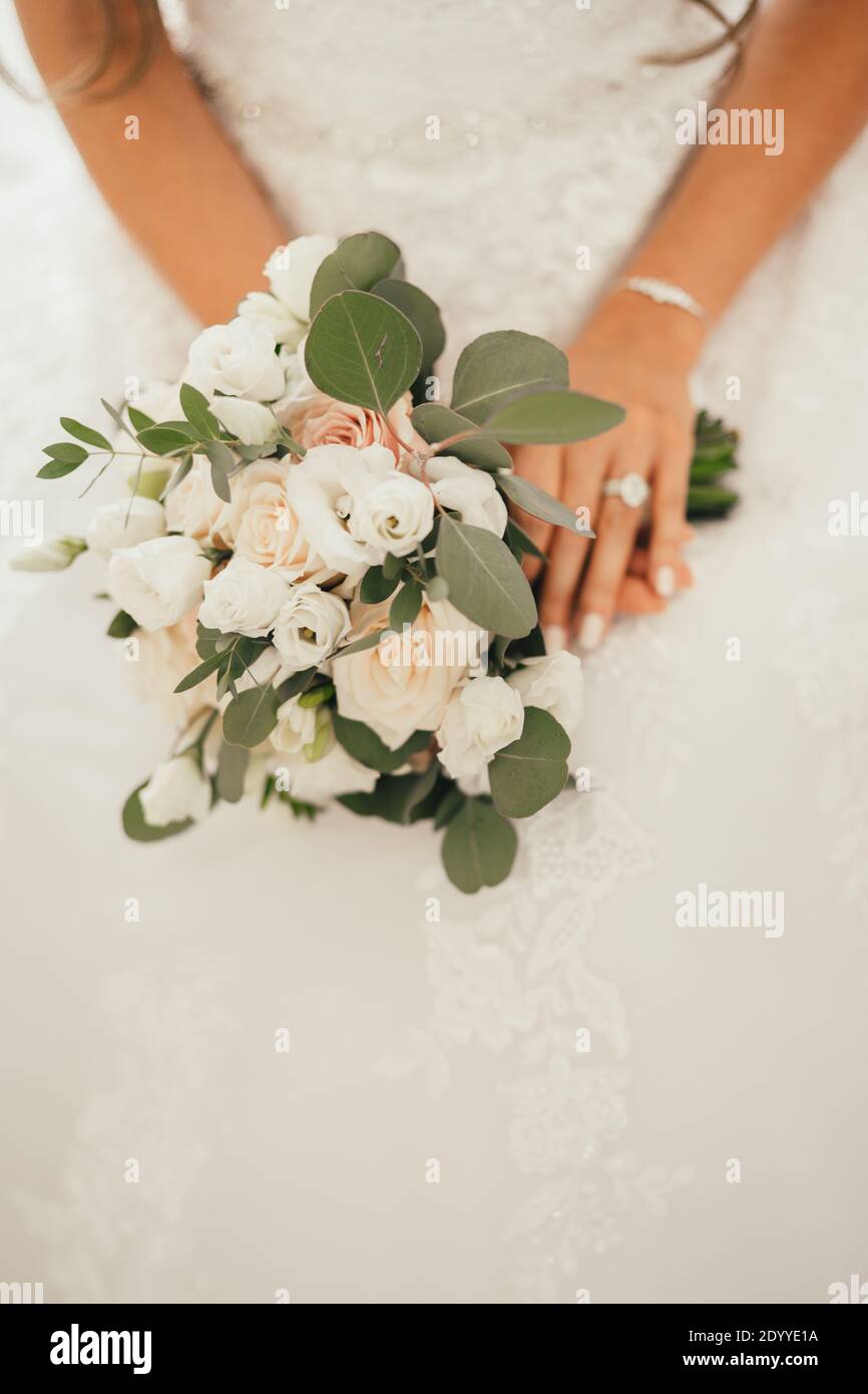 Light Pink And White Rose Bouquet