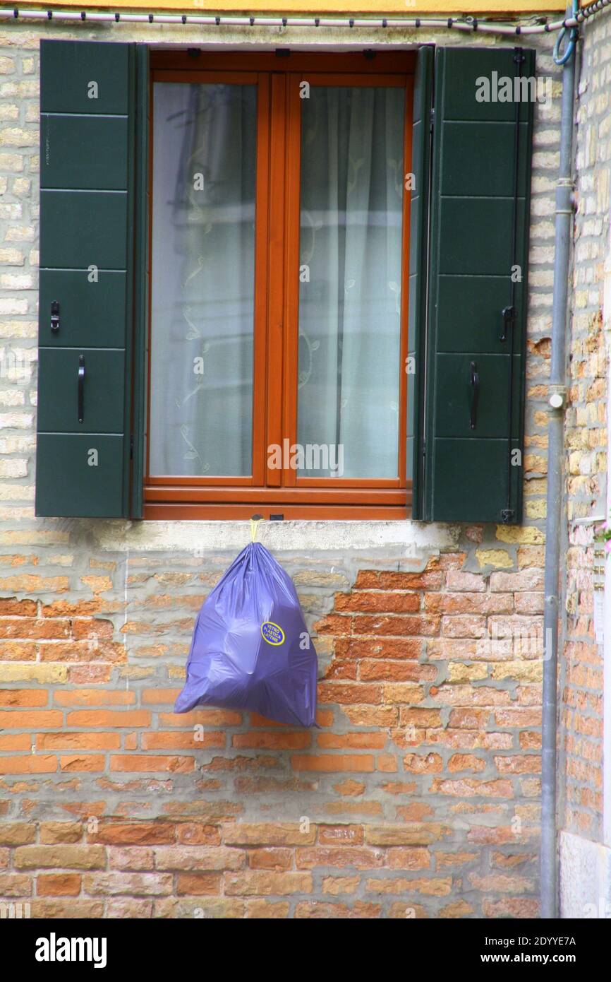 Venice window with wooden shutter Stock Photo - Alamy