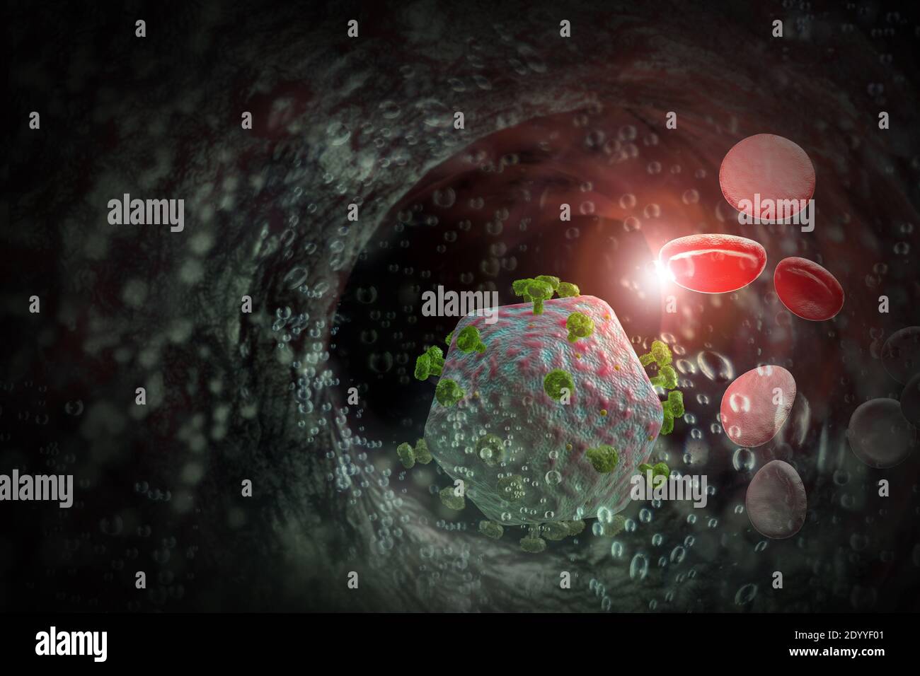 HIV Aids virus cells for medical science background 3D illustration ...