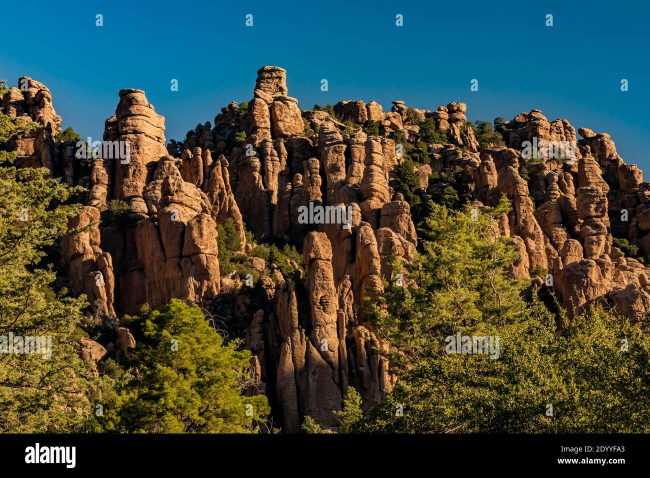 Rock pinnacles made of eroded volcanic rhyolite in Chiricahua National ...