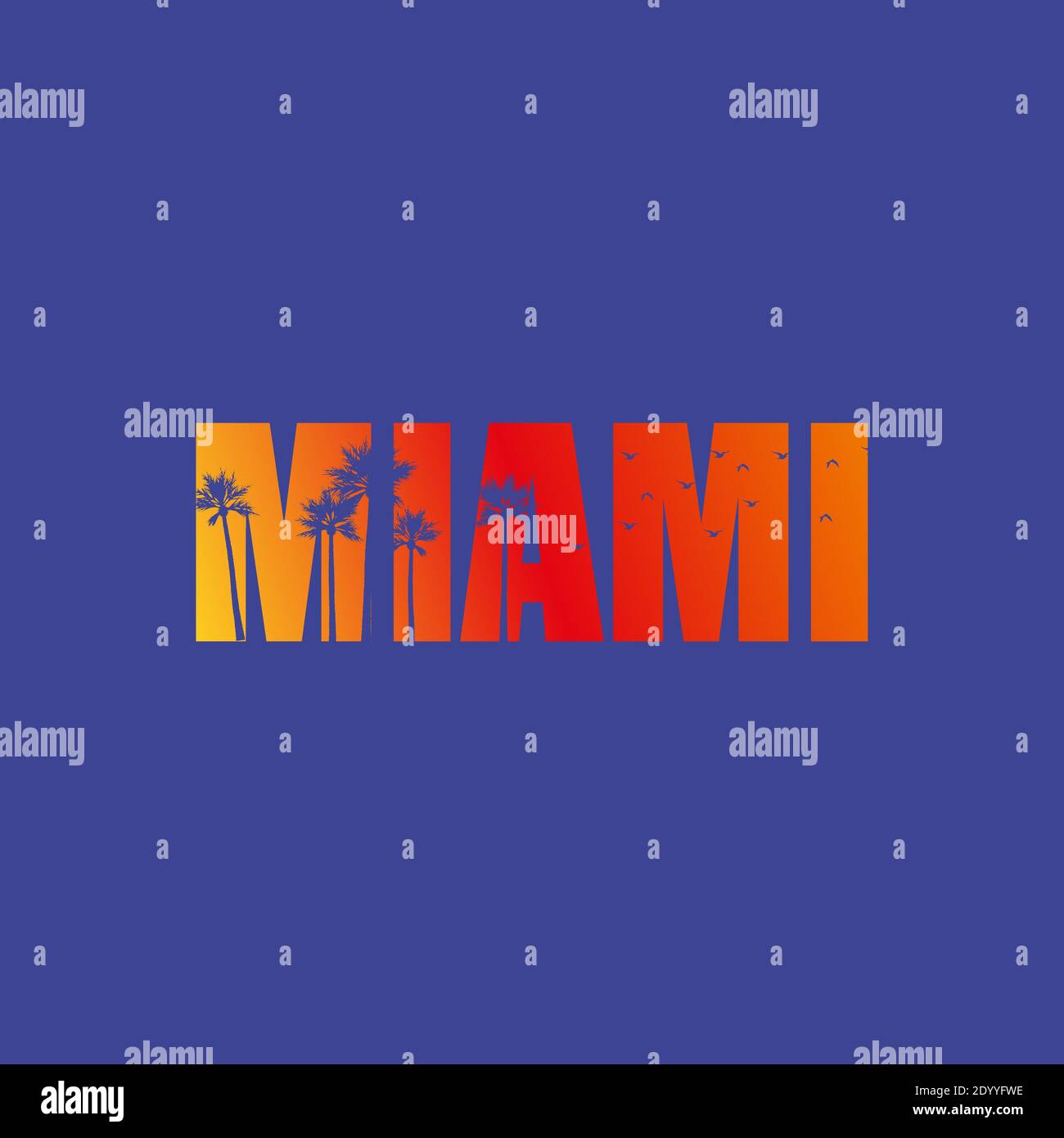 Miami Florida. colored lettering design. Decorative inscription ...