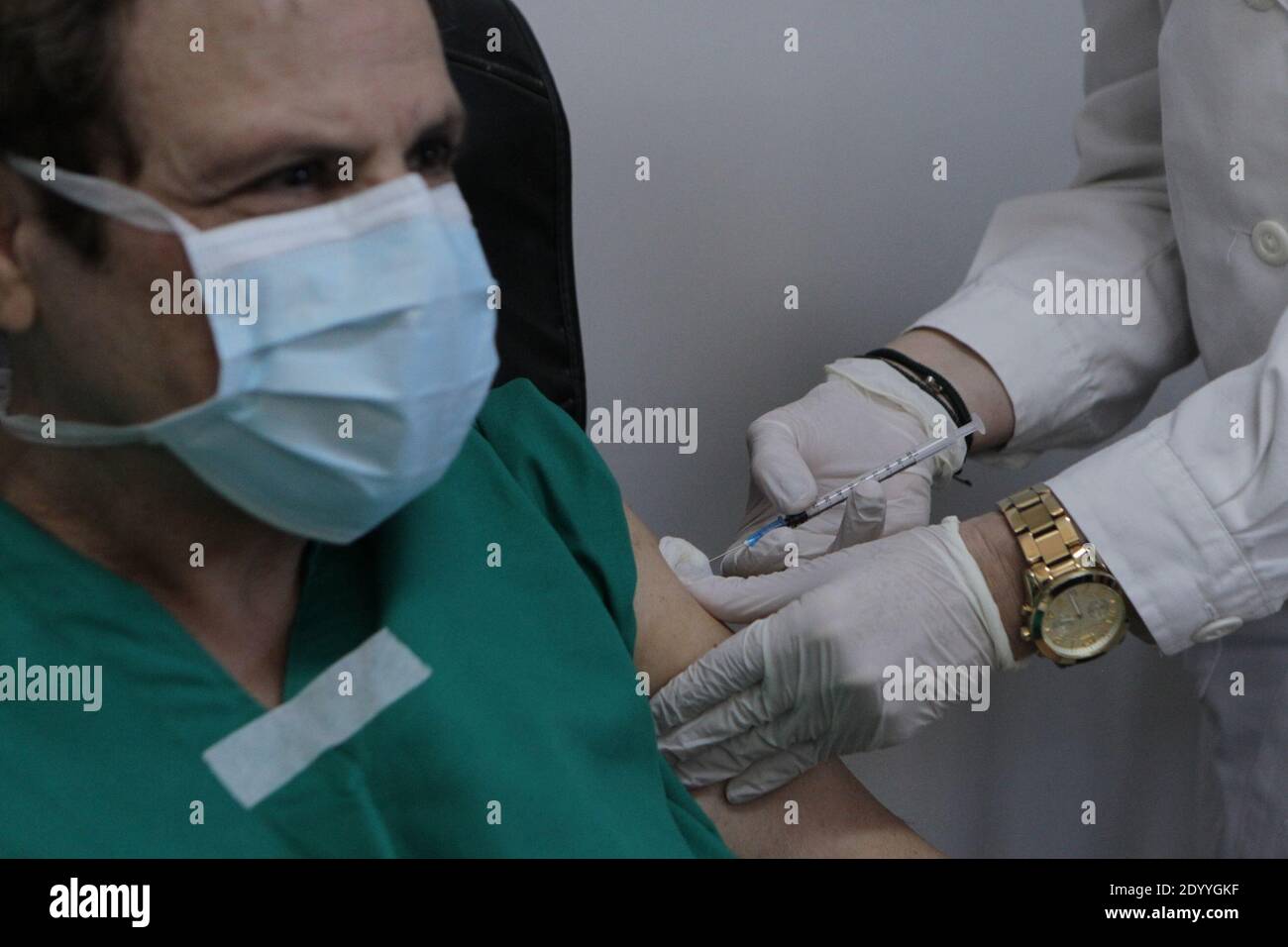 Greek Nurse Working In A State Hospital Intensive Care Unit Receives