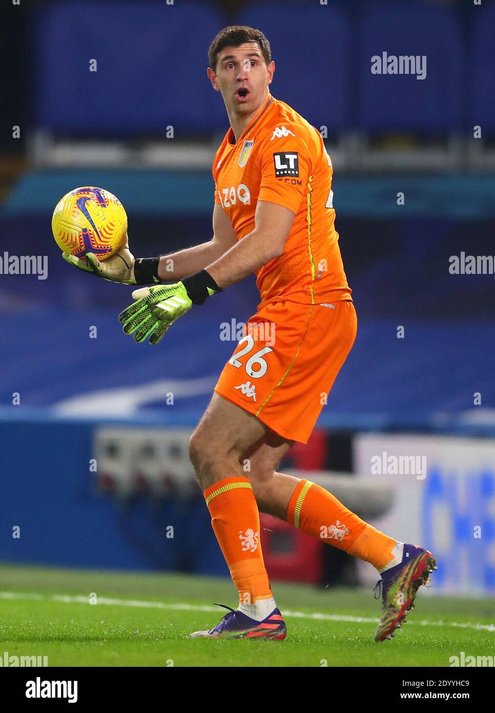 Aston Villa goalkeeper Emiliano Martinez during the Premier League ...