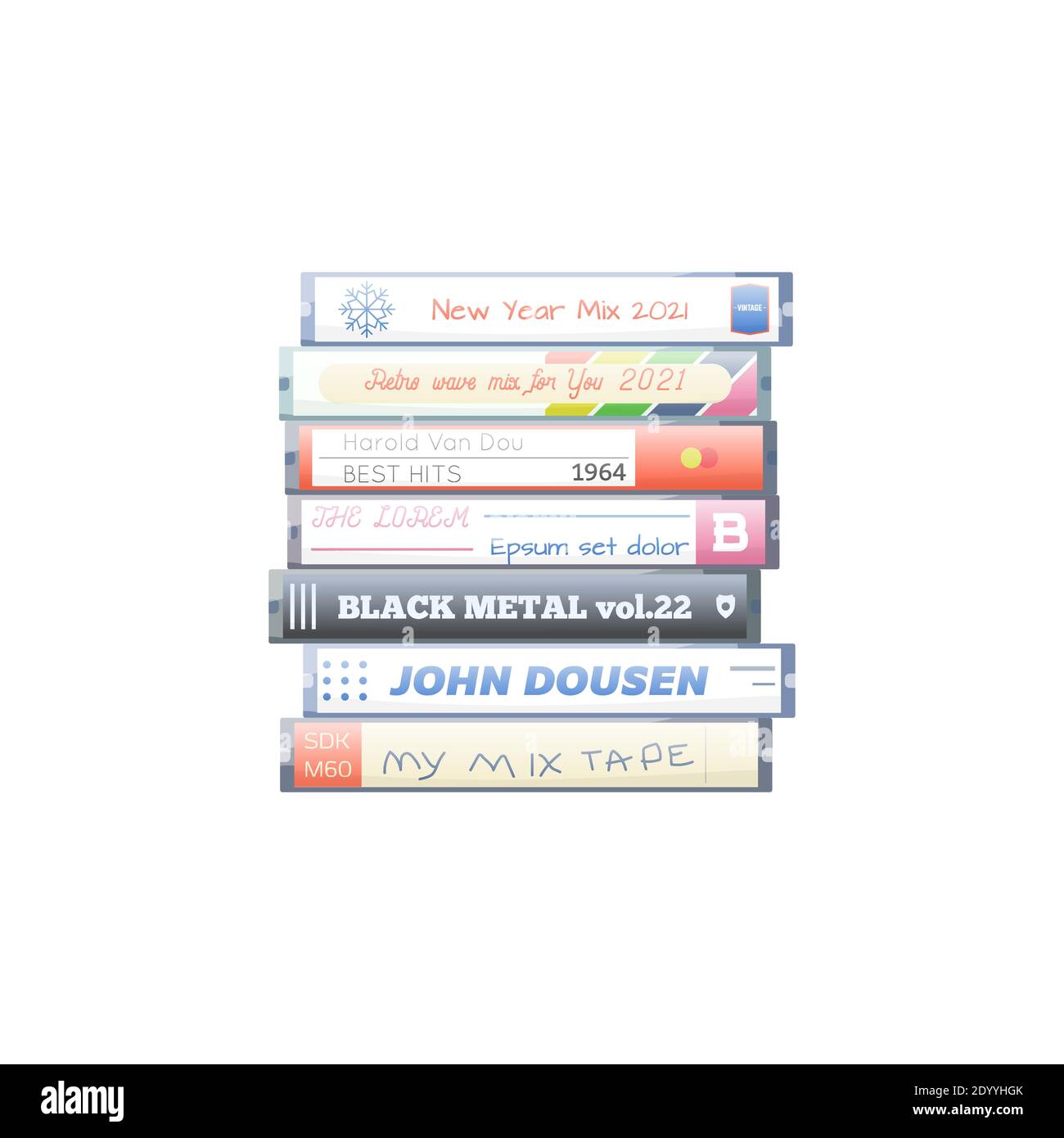 Old audio cassette stack Stock Vector Image & Art - Alamy