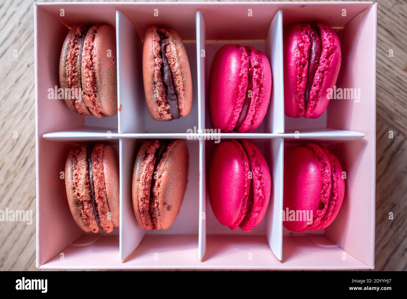 Brighton, December 25th 2020: A packet of freshly-made macaroons in a ...