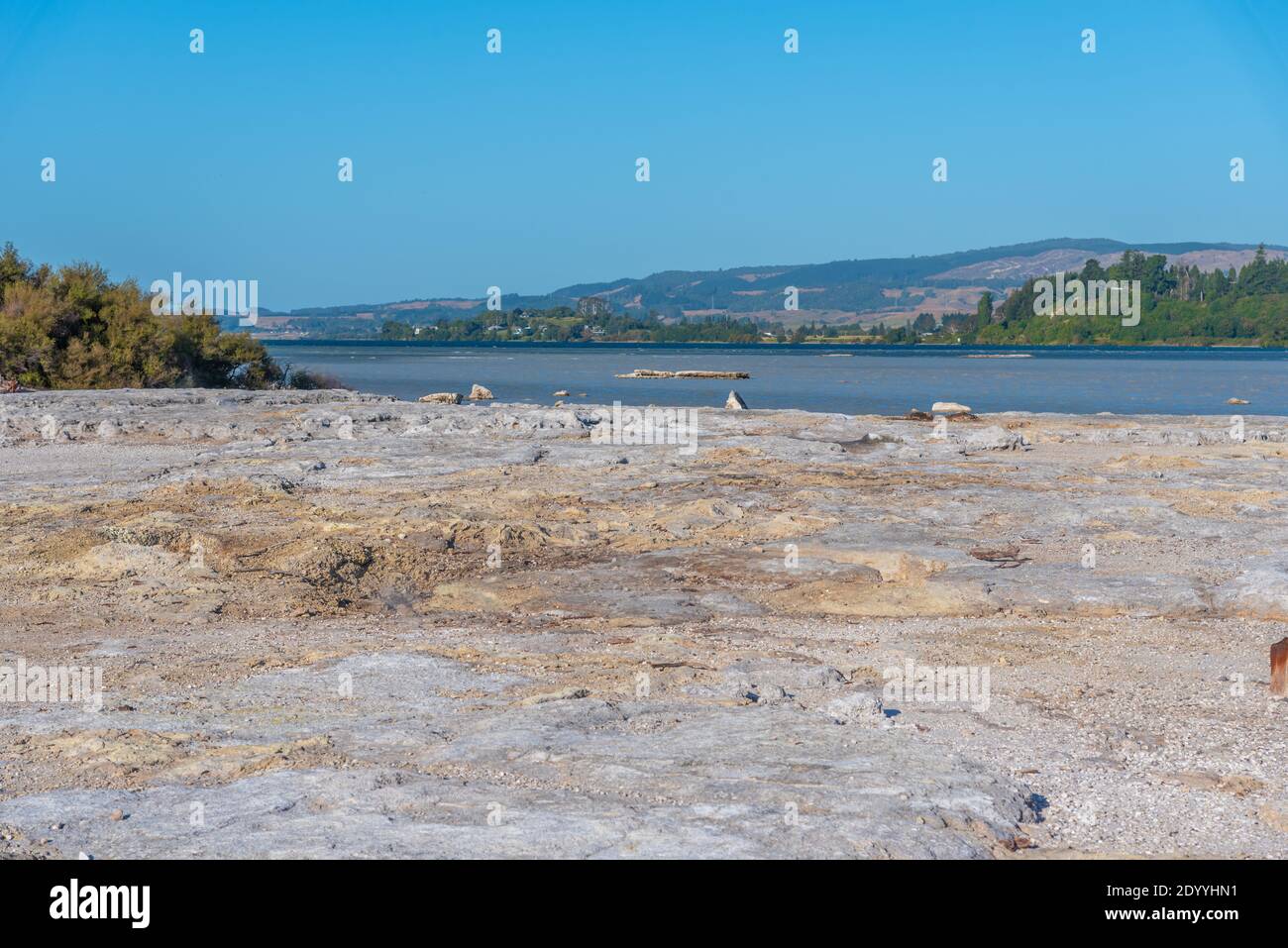 Sulphur point at Rotorua, New Zealand Stock Photo - Alamy