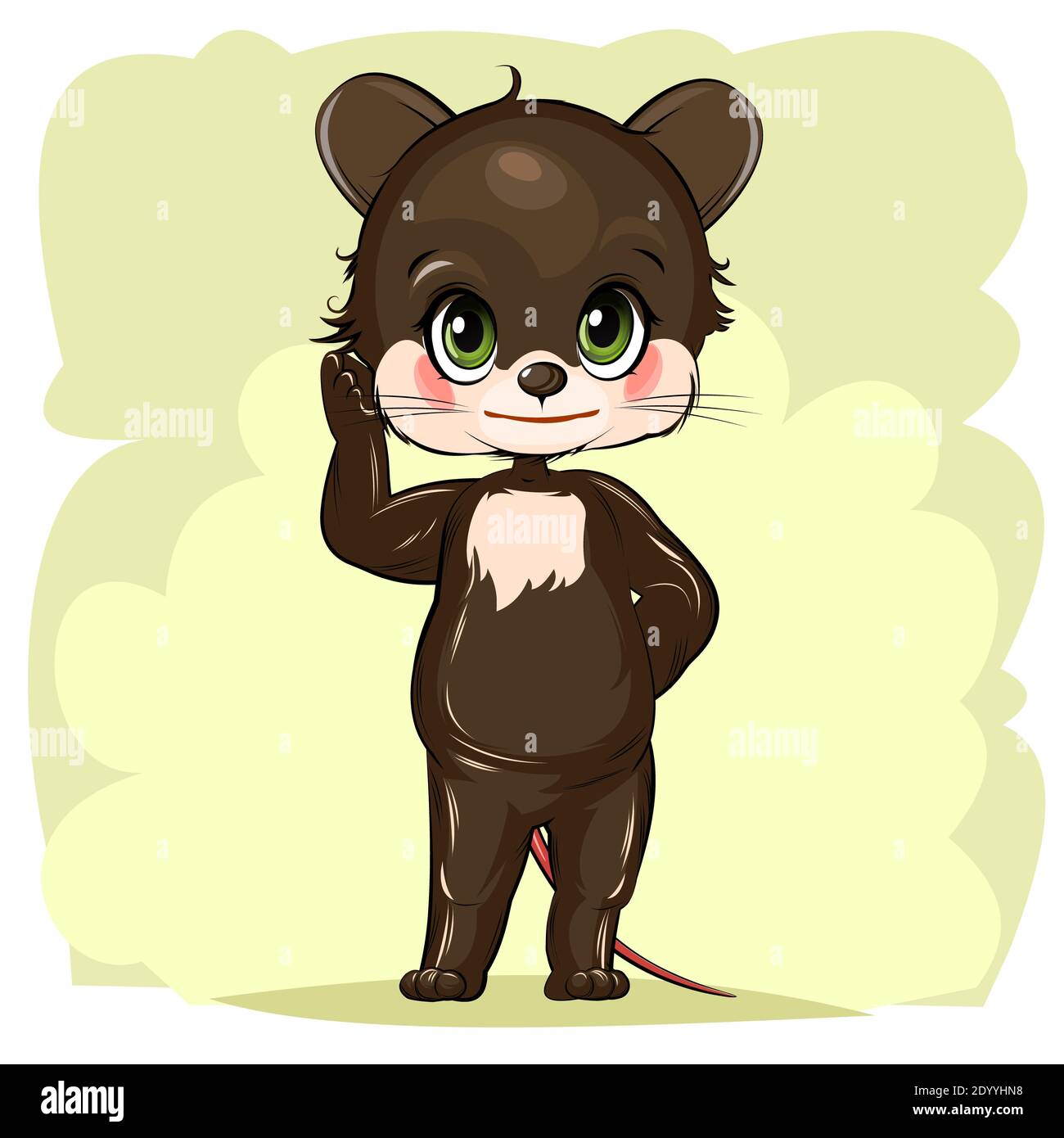 Little mouse. Cute funny animal on an abstract background. Child ...