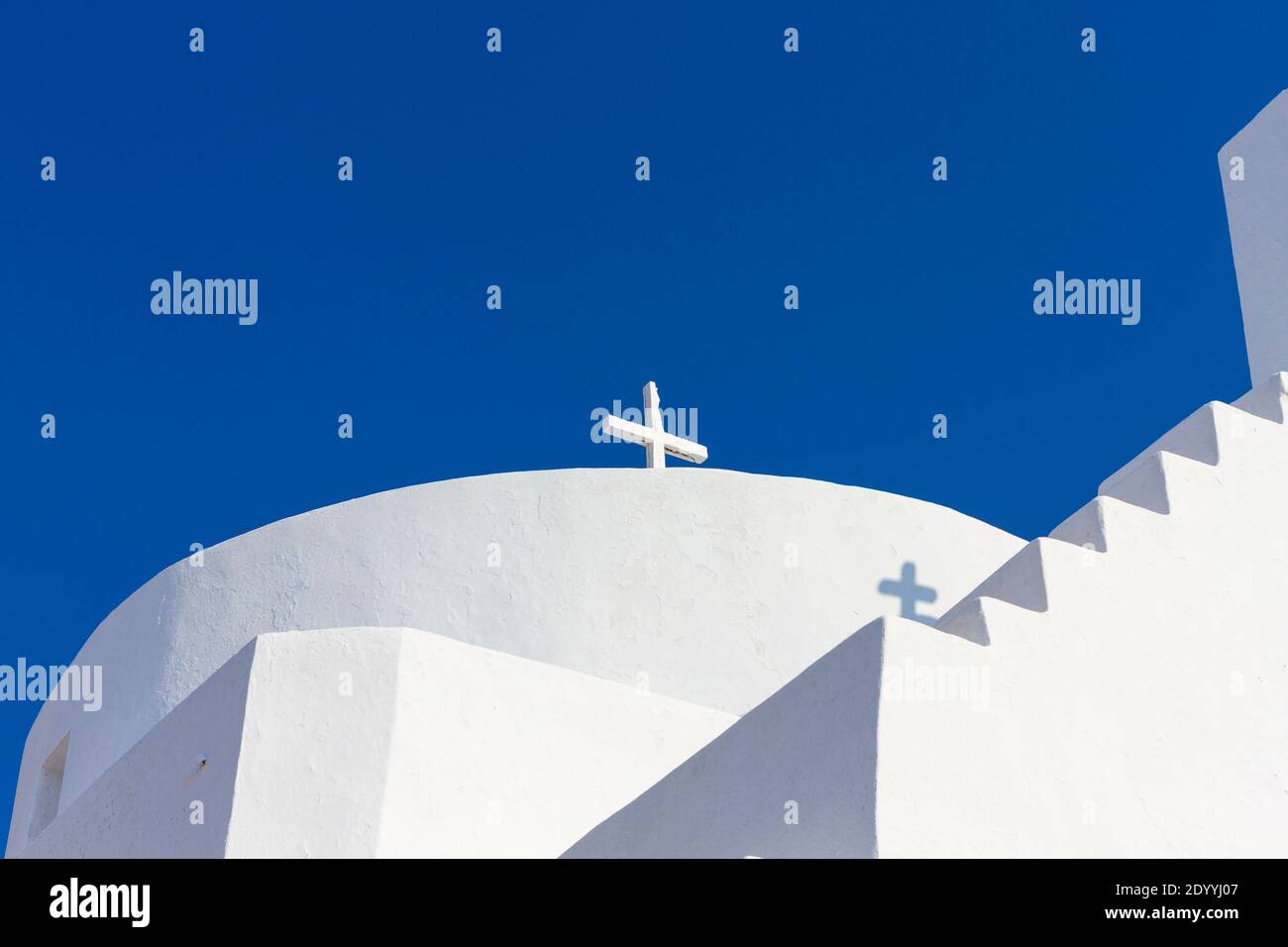 Abstract cycladic architecture, at a small chapel in Chora town, in ...