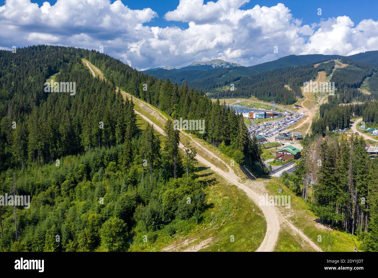 Bukovel Ski Resort at the summer aerial view Stock Photo - Alamy