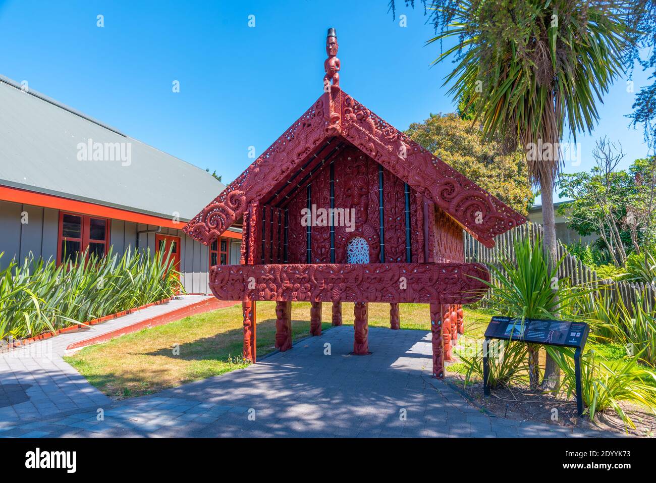 Traditional maori house at Te Puia, Rotorua, New Zealand Stock Photo ...