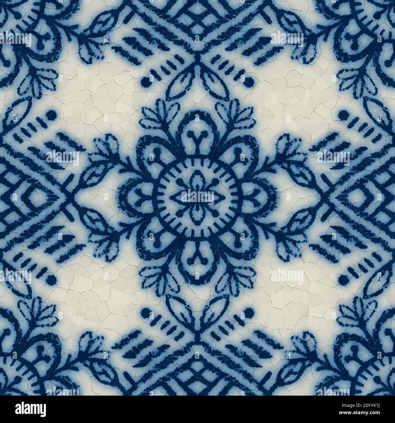 Seamless cracked blue and white ceramic design Stock Photo - Alamy