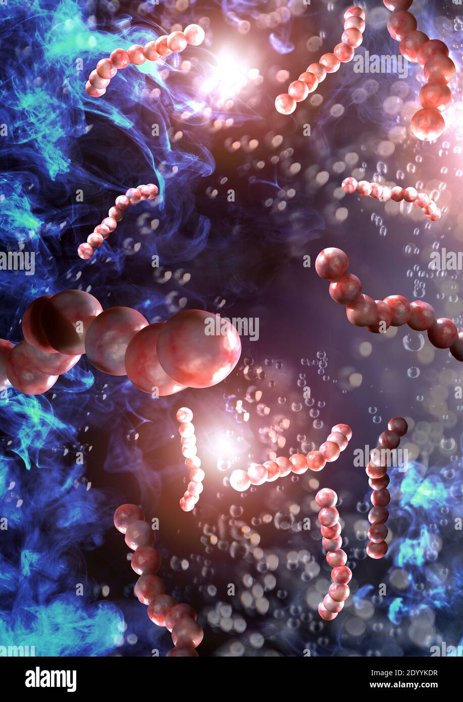 Strep throat also known as Streptococcus Pneumonia bacteria in mouth 3D ...