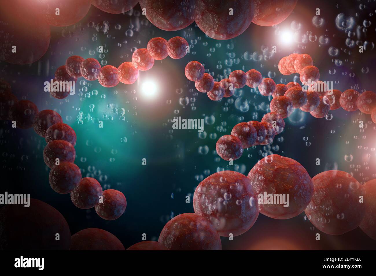 Strep throat also known as Streptococcus Pneumonia bacteria in mouth 3D ...
